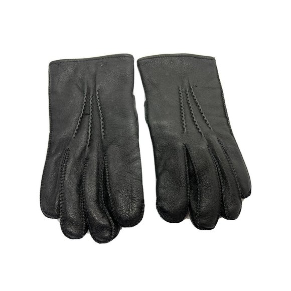 Unbranded | Accessories | Vintage Mens Black Leather Cotton Lined Driving Gloves Medium | Poshmark